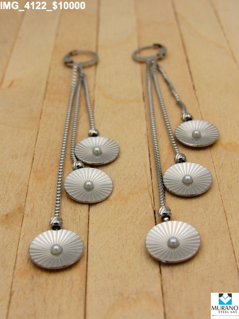 aretes plateado SKU21235 – MURANO STEEL