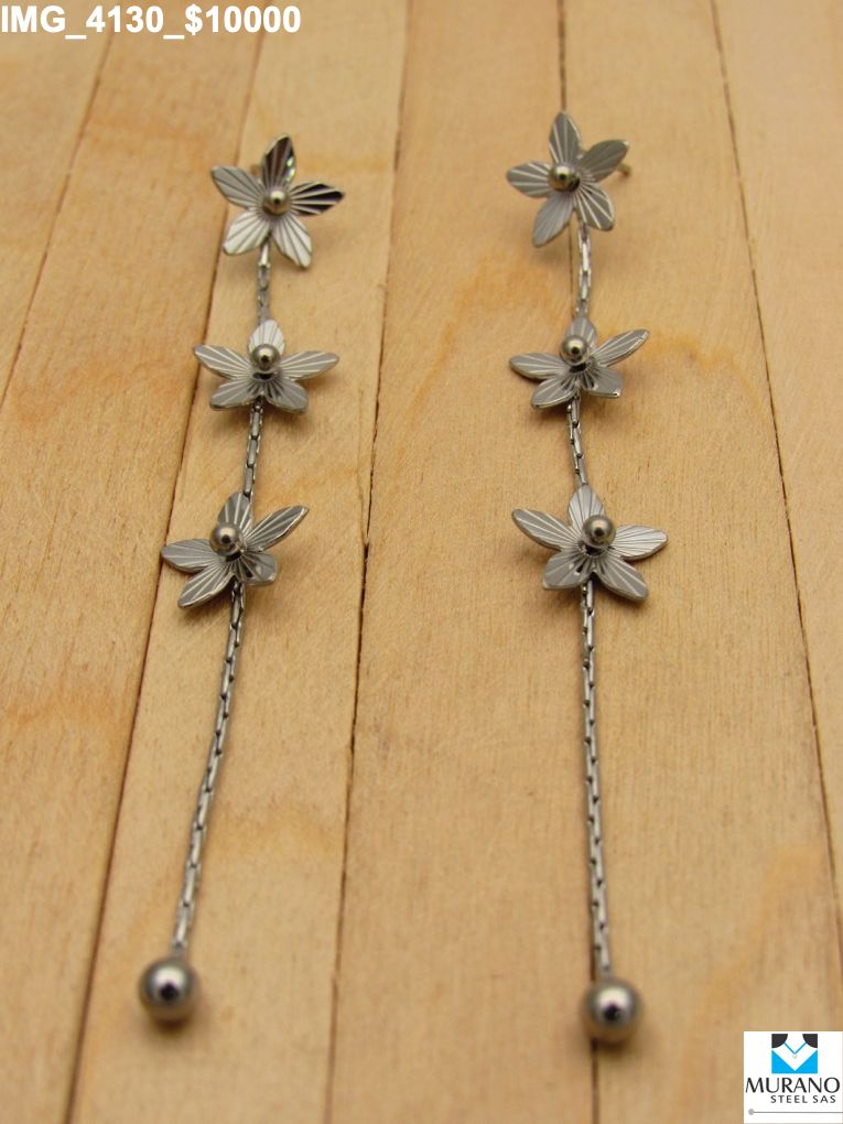 aretes plateado SKU21262 – MURANO STEEL