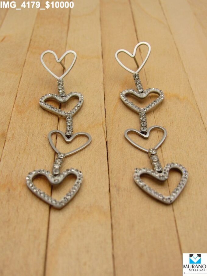 aretes plateado SKU21282 – MURANO STEEL
