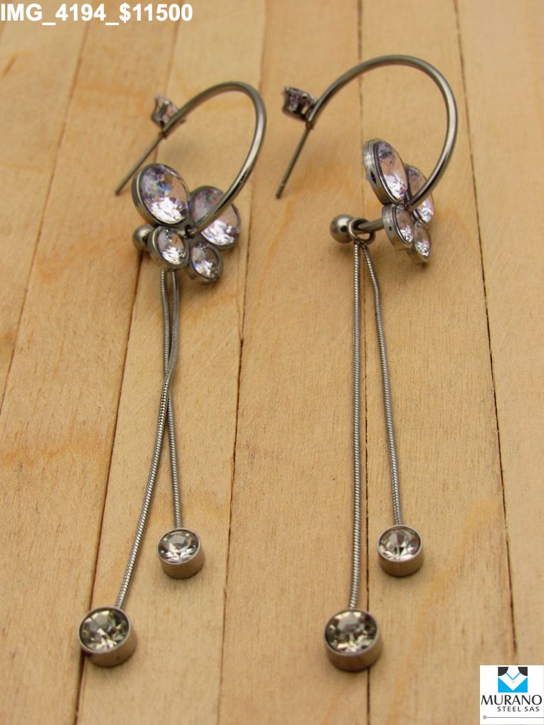 aretes dorado SKU21305 – MURANO STEEL