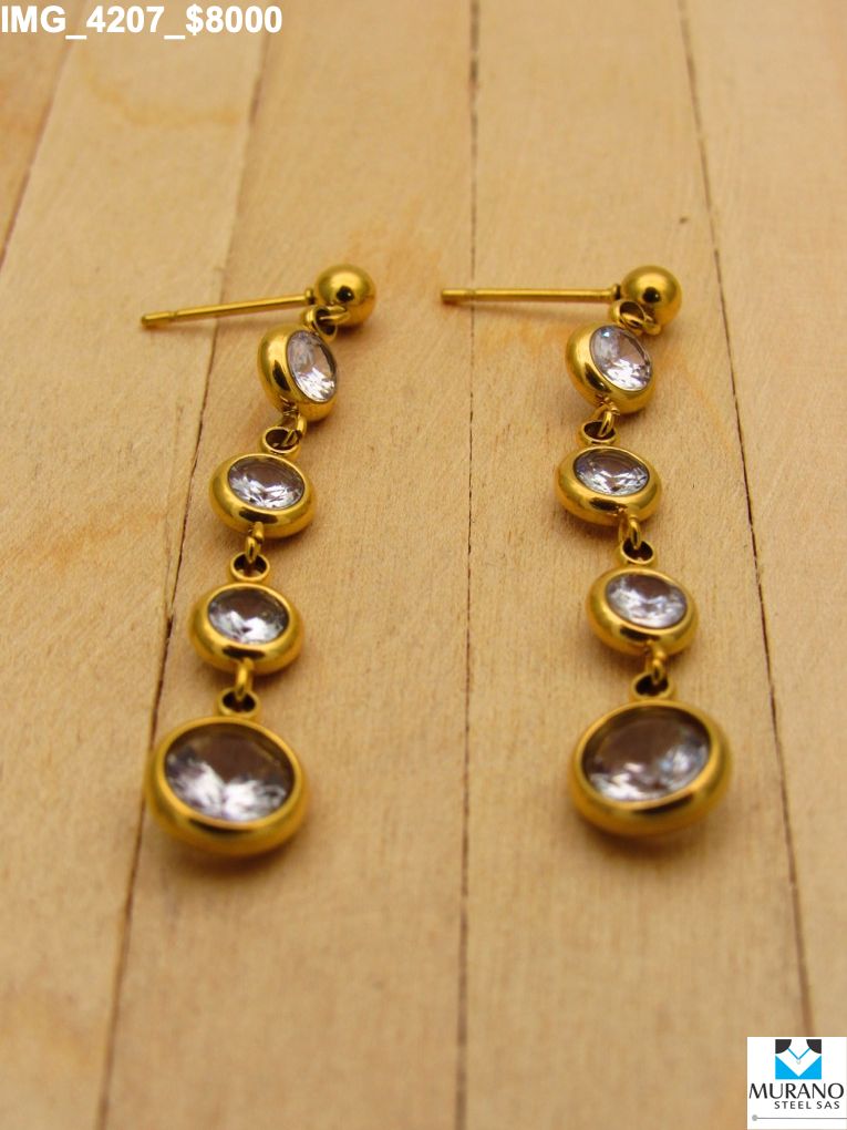 aretes dorado SKU21303 – MURANO STEEL
